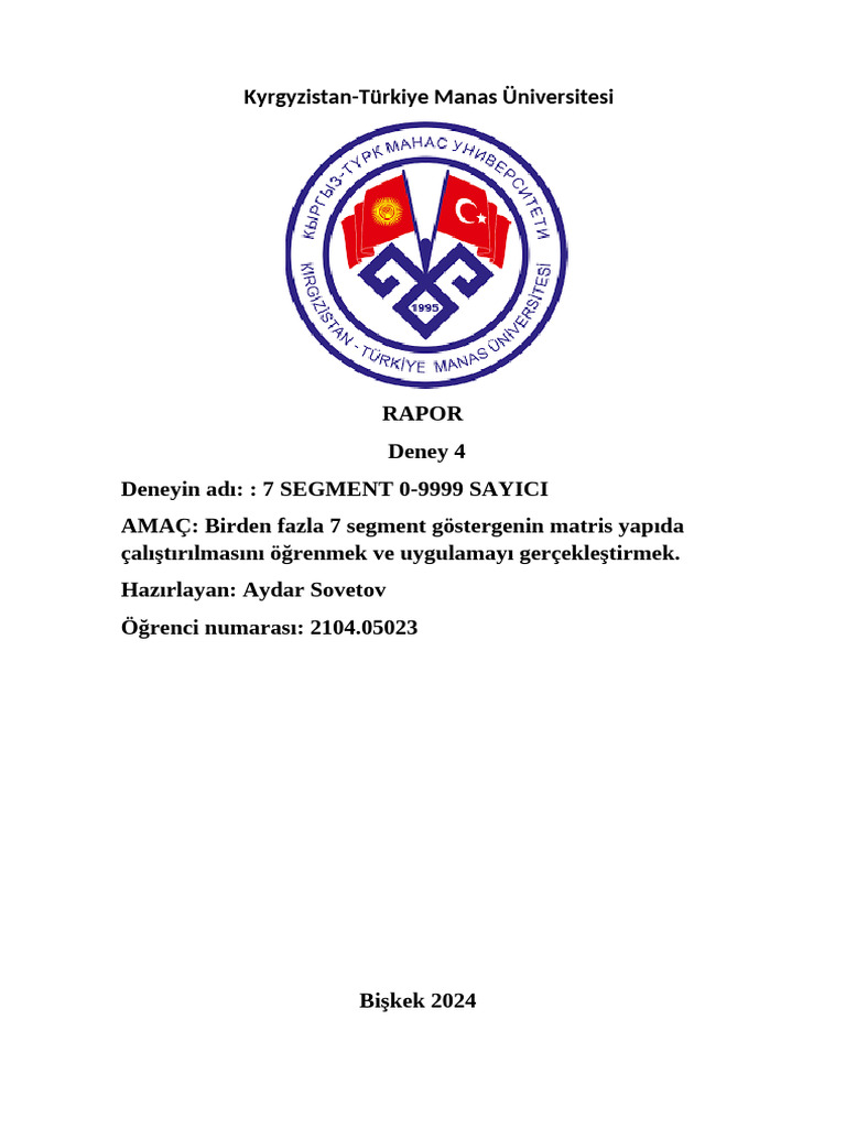 Mikroişlemciler deney 4 | PDF