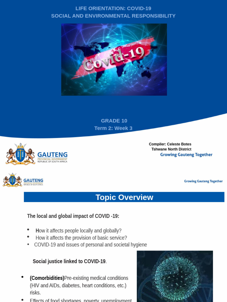 LO Grade 10 Term 2 Week 3 Educator COVID 19 Ppt. On Social ...