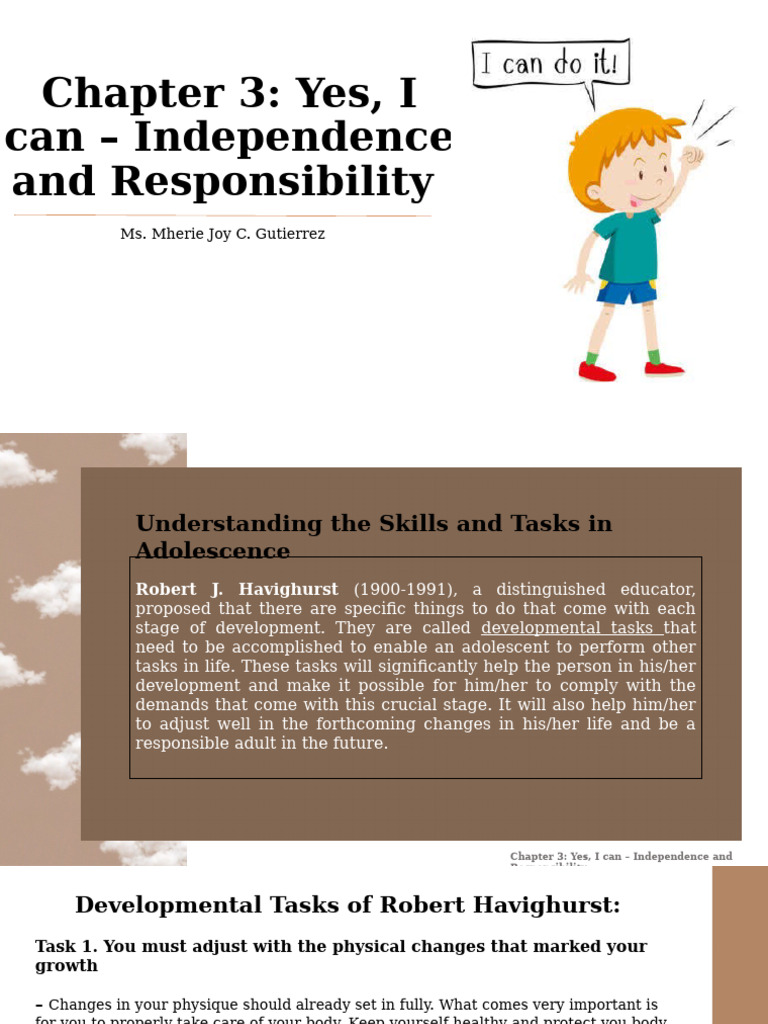 Adolescent Developmental Tasks | PDF | Communication | Thought