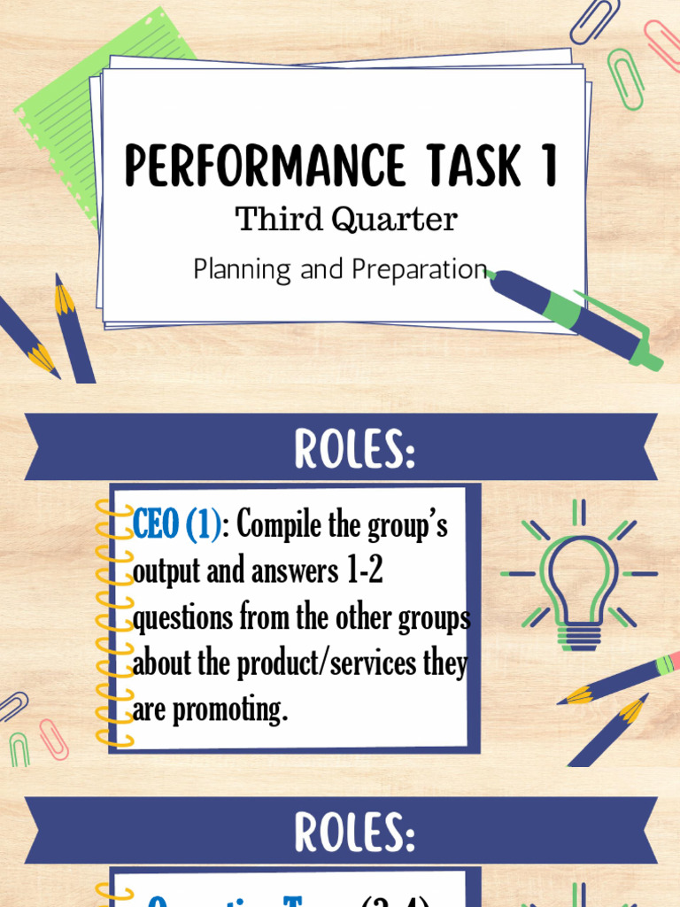 Performance Task 1 Planning and Preparation - Student | PDF