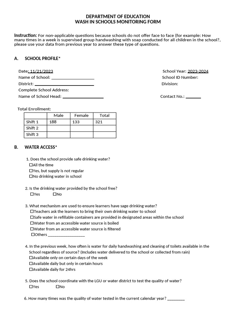 MED-WinS-Monitoring-Tool - 2023 | PDF | Hand Washing | Drinking Water