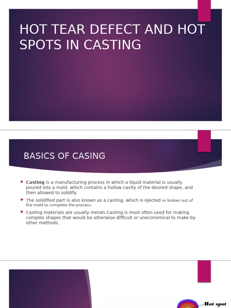 Hot Spot and Hot Tear Defects in Metal Casting | PDF | Mechanical ...