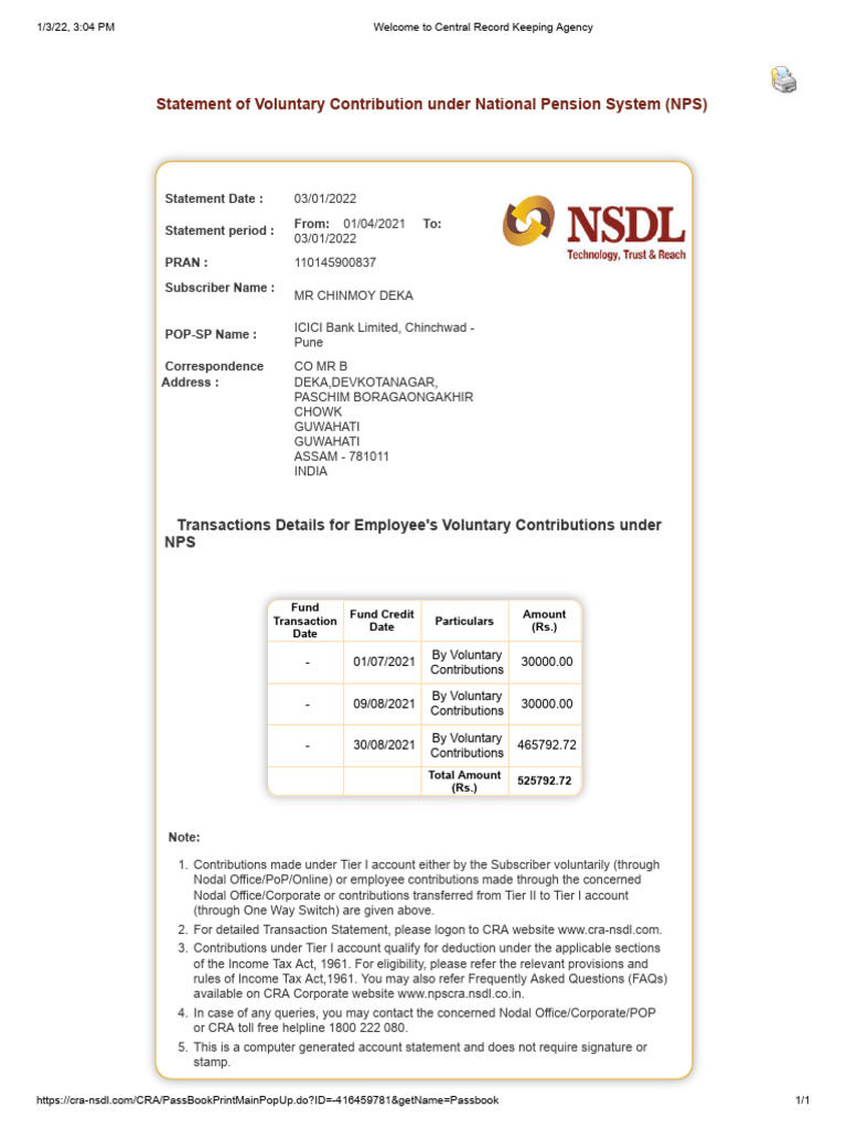 NPS Proof | PDF | Taxation | Public Finance