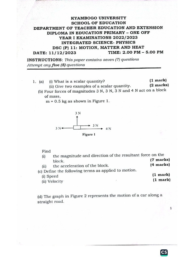 Dep 1 Phy Motion Matter and Heat | PDF