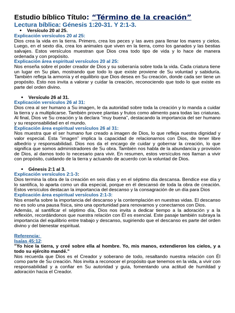 Tercer Estudio " Término de La Creación " | PDF | Deidad creadora ...