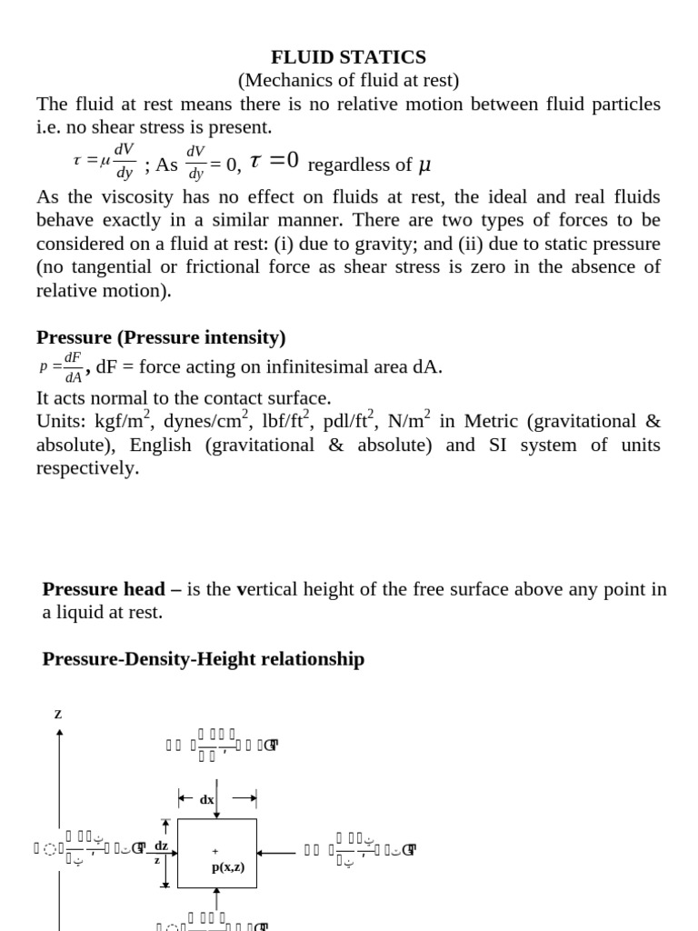 2. Fluid Statics | PDF | Pressure Measurement | Buoyancy