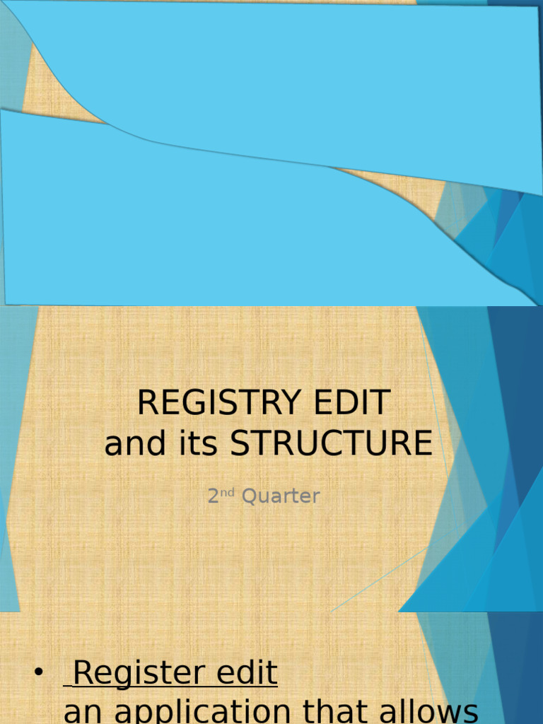 ICT 10 REGISTRY EDIT Lecture | PDF | Windows Registry | Microsoft Windows