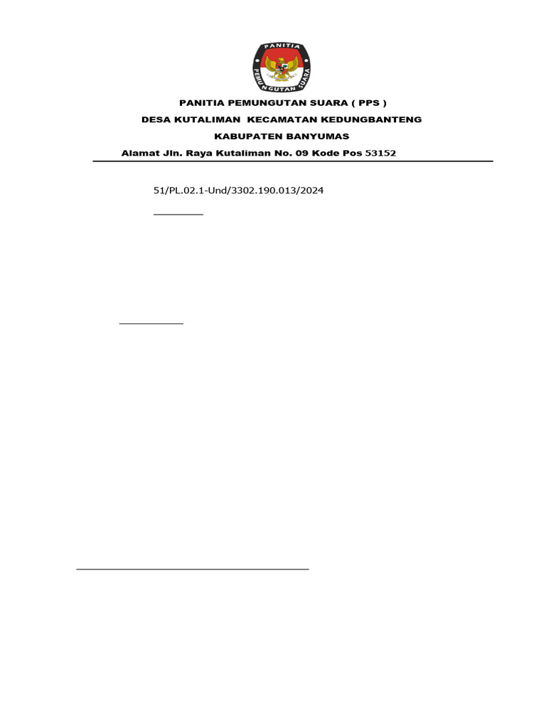 Undangan Rapat Laporan Pilkada 2024 | PDF