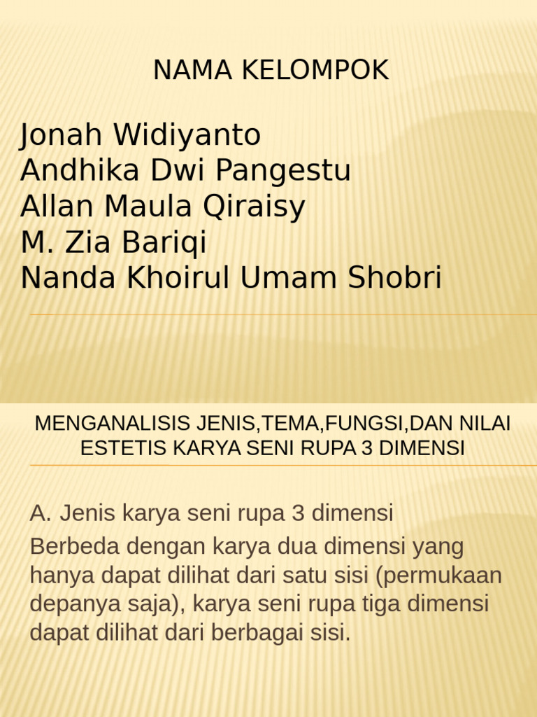 Menganalisis Jenis, Tema, Fungsi, Dan Nilai Estetis Karya Seni Rupa 3 ...