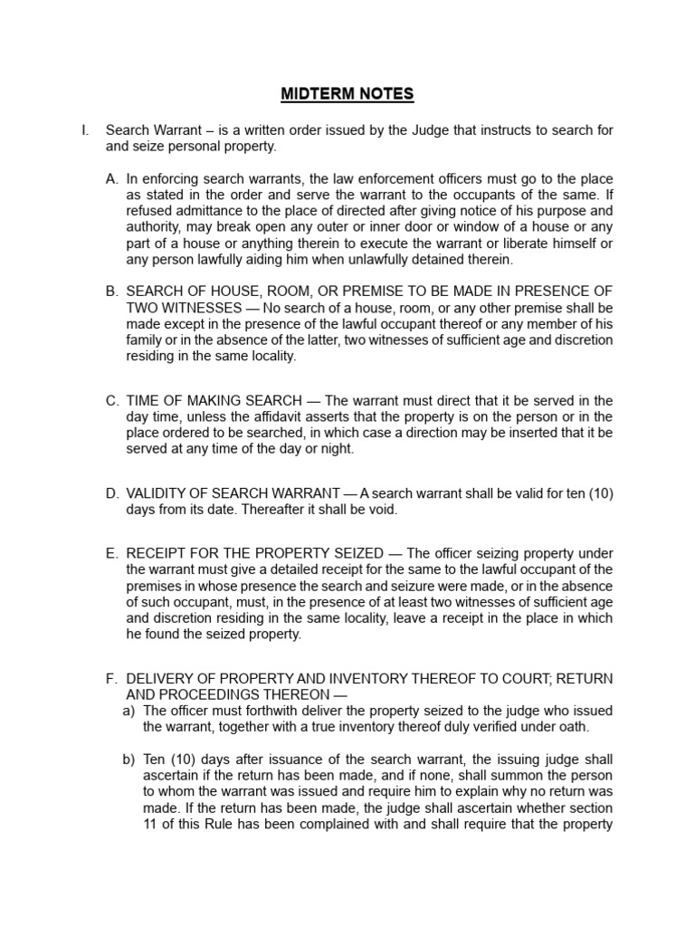 Search Warrant and Bail Procedures Guide | PDF | Bail | Search Warrant