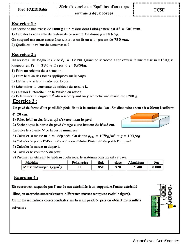 Correction de La Série D'équilibre D'un Corps Solide Soumis À Deux ...