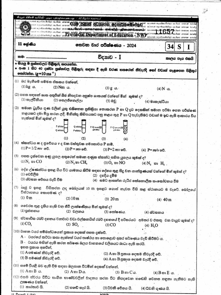 2024 Science 11 TTT NWP | PDF