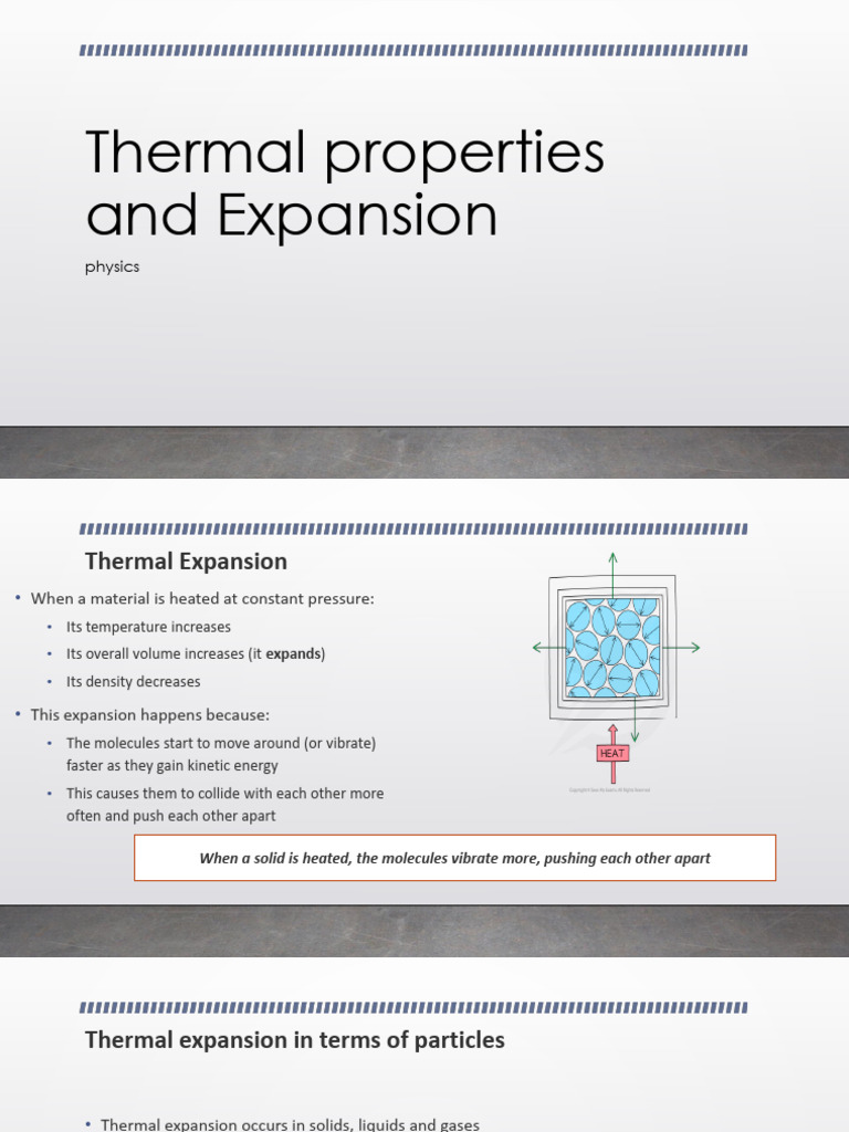 Understanding Thermal Expansion and Properties | PDF | Thermal Expansion | Gases
