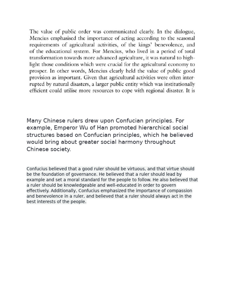 Confucian Influence on Chinese Rulers | PDF