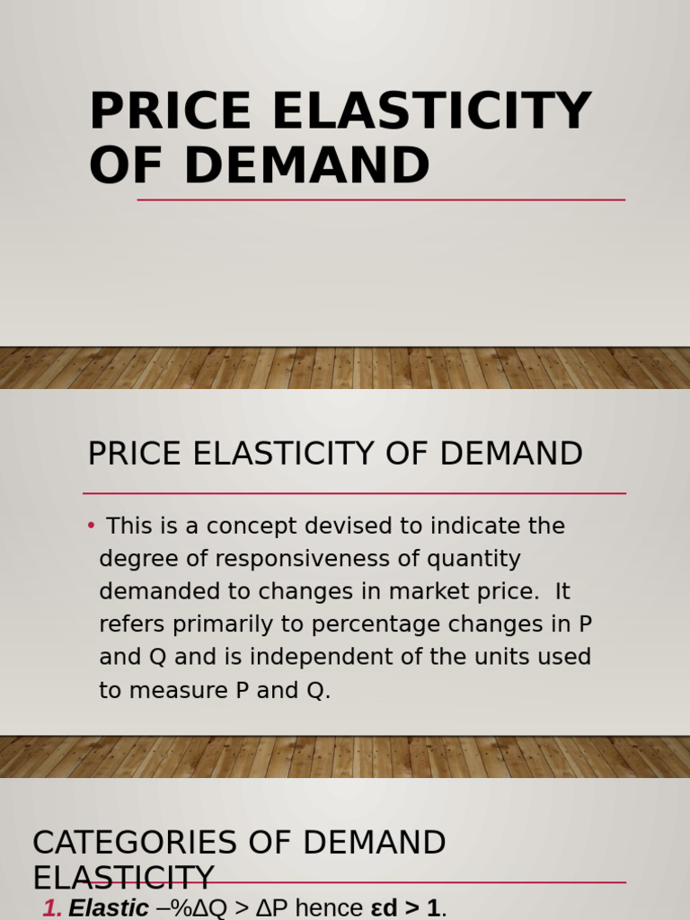 Understanding Price Elasticity of Demand | PDF