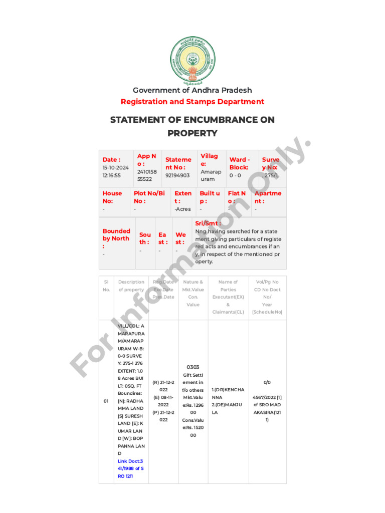 E-Encumbrance Service | PDF