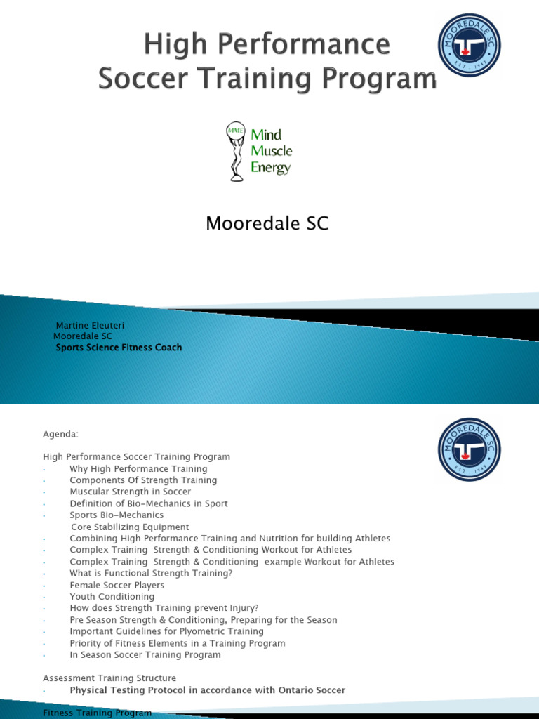 Soccer Specific Fitness Program | PDF | Strength Training | Physical ...