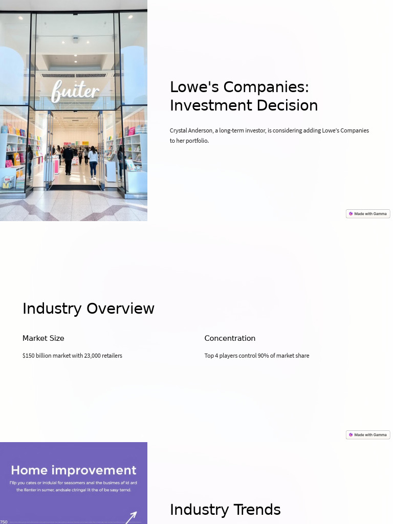 Lowe's Investment Analysis and Outlook | PDF
