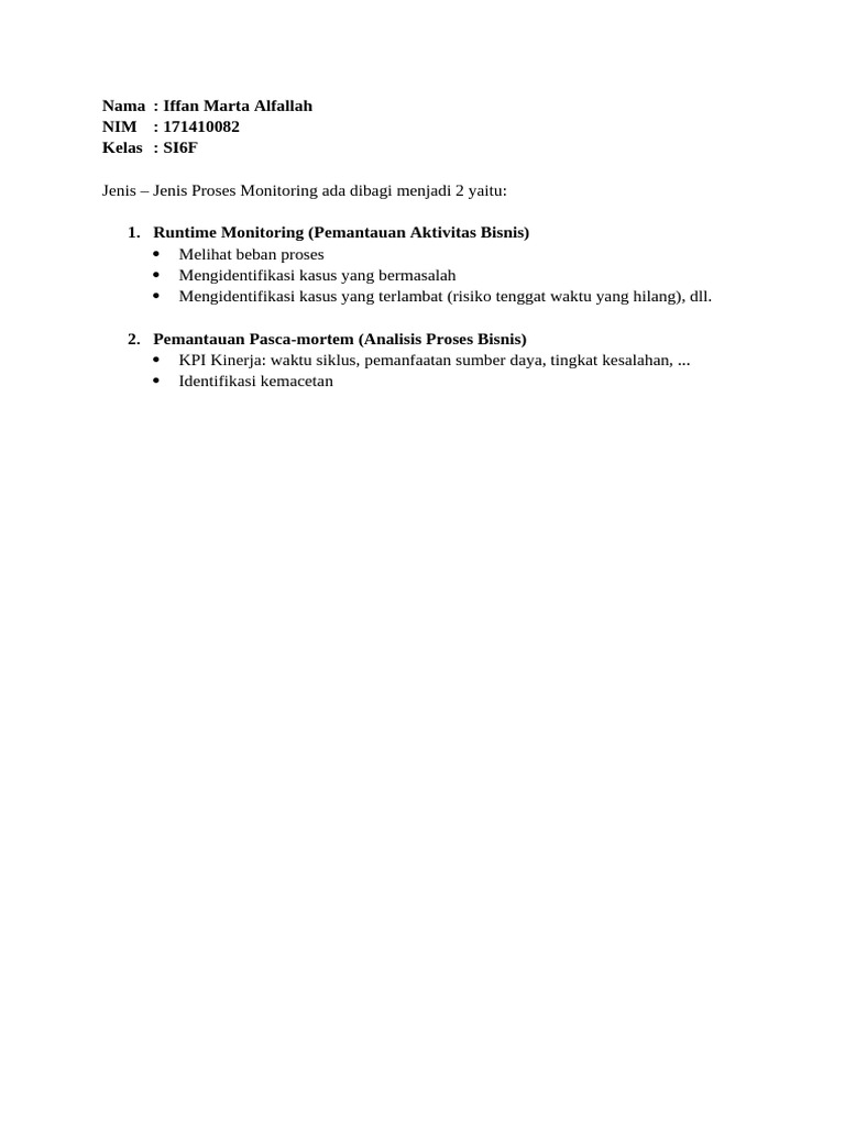 Proses - Proses Monitoring | PDF