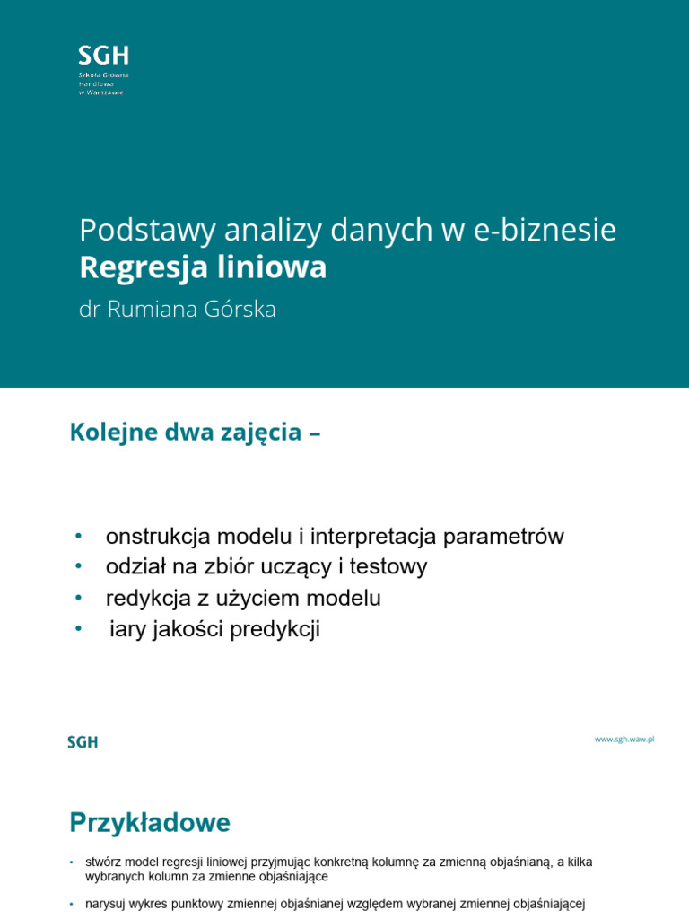 PAD Regresja-Liniowa | PDF