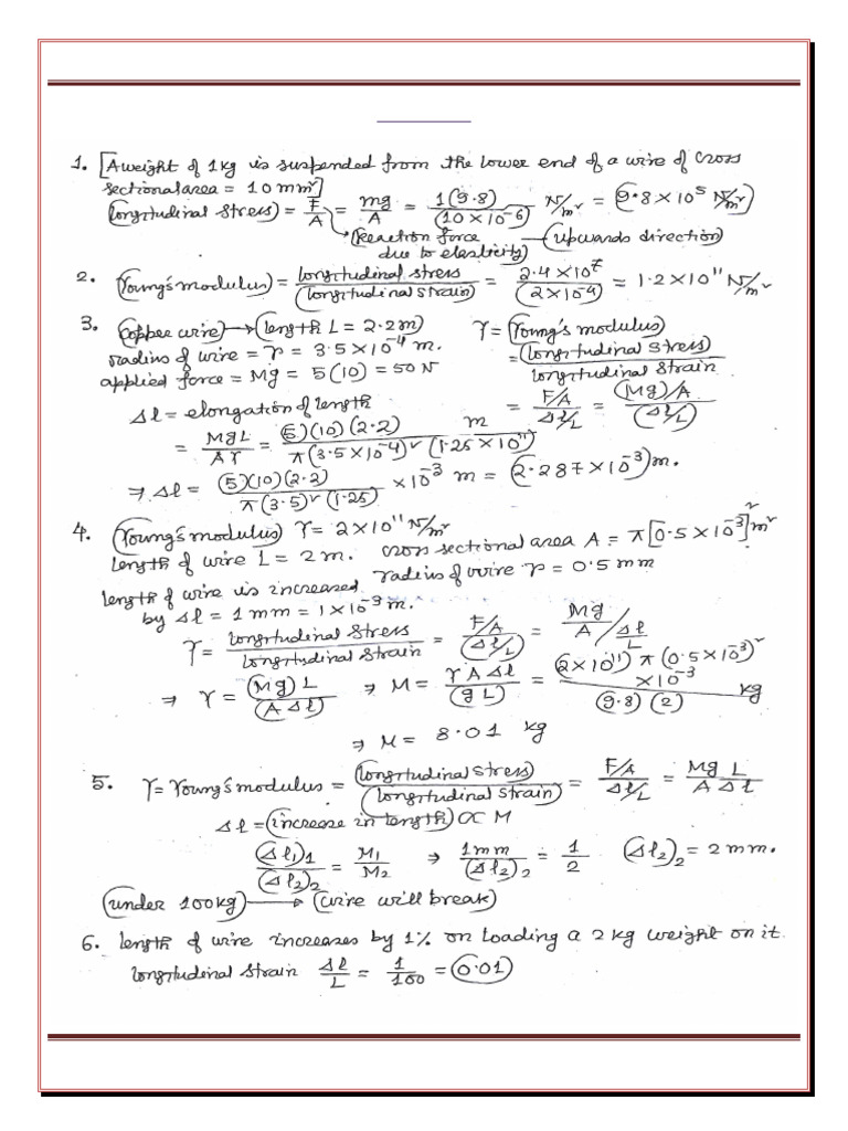 Elasticity Physics Guide Notes | PDF