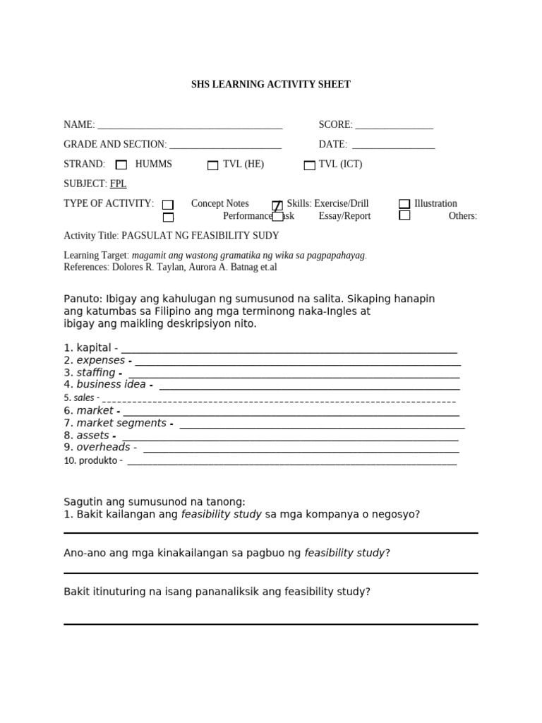 SHS Las-Fpl Techvoc 02 | PDF