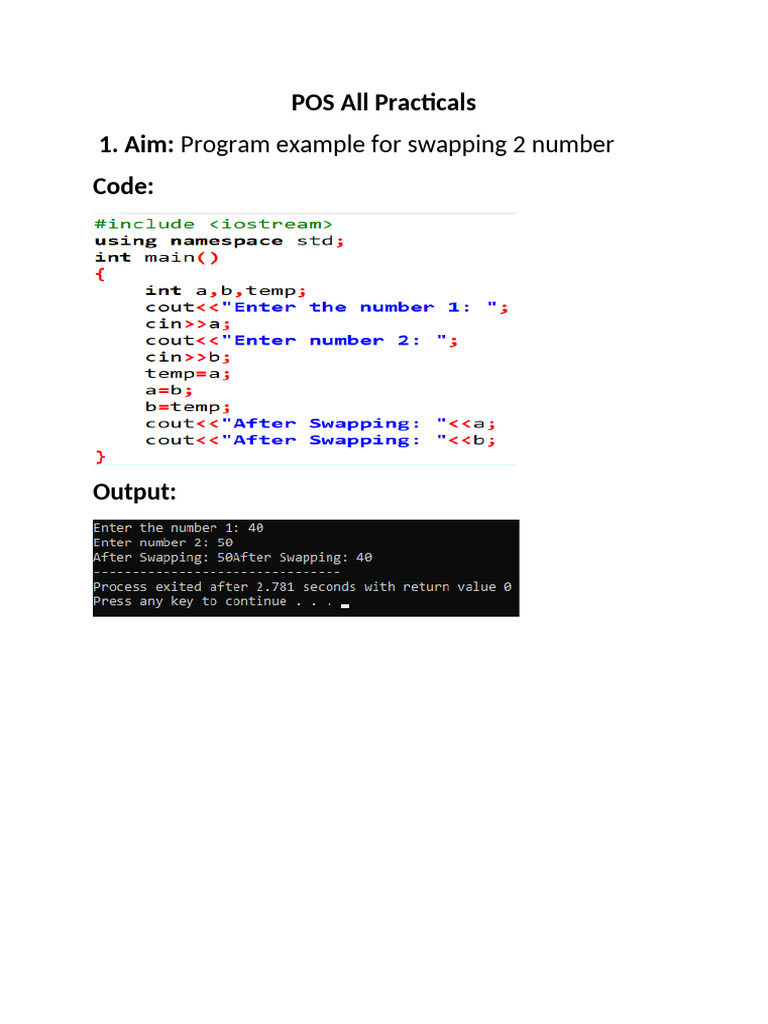 Pushpendra Singh, POS All Practicals | PDF