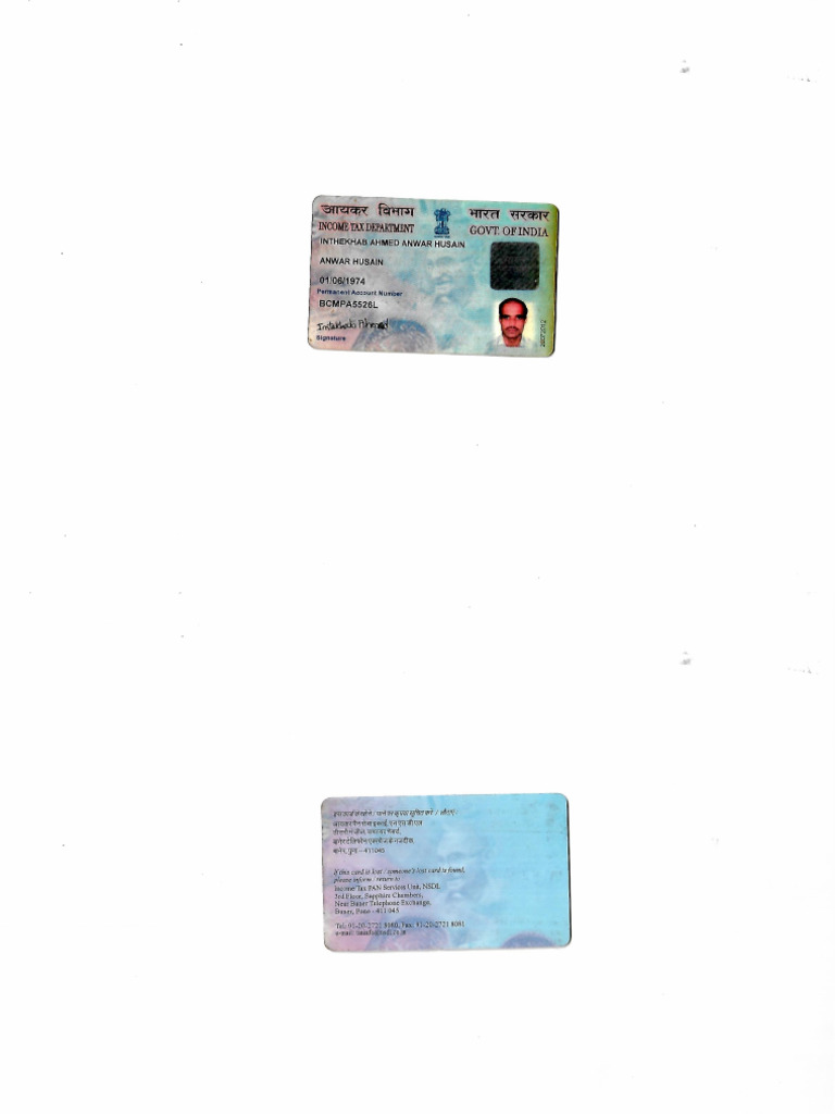 Papa Pan Card Scan | PDF