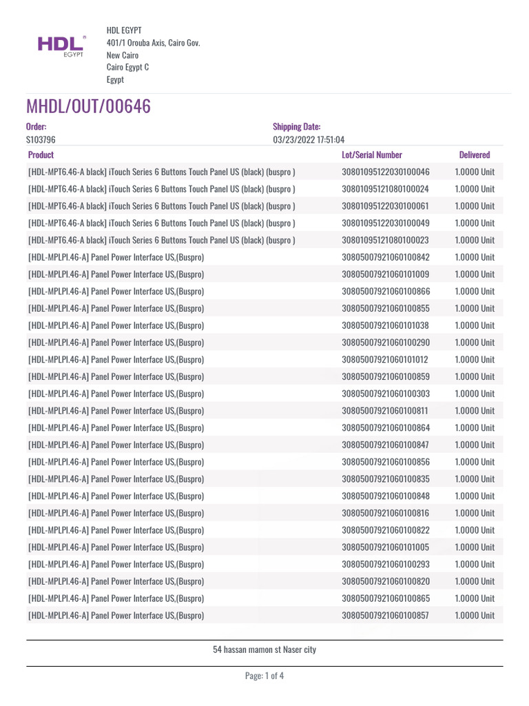 Delivery Slip - PC Planet,Stock 1 - MHDL_OUT_00646 (1) HDL Order | PDF | I Pod Touch | Computing