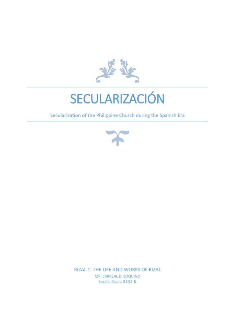 Secularization of the Philippine Church | PDF | Parish | Catholic Church