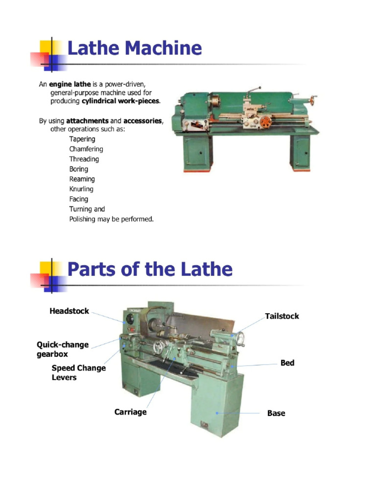 Lathe Machine Parts and Accessories | PDF