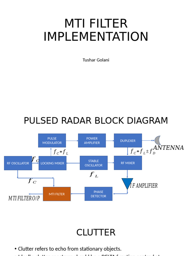 Presentation3-MTI Filter Implementation | PDF | Telecommunications ...