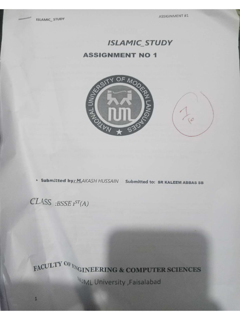 Islamic - Study Assignments #1 | PDF