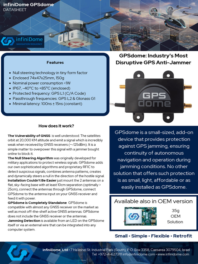 GPSdome-Datasheet | PDF | Global Positioning System | Radio