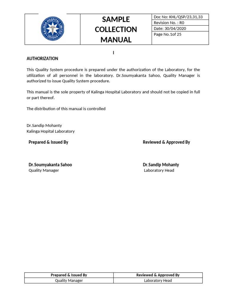 Lab Sample Collection Manual | PDF | Medical Specialties | Clinical ...