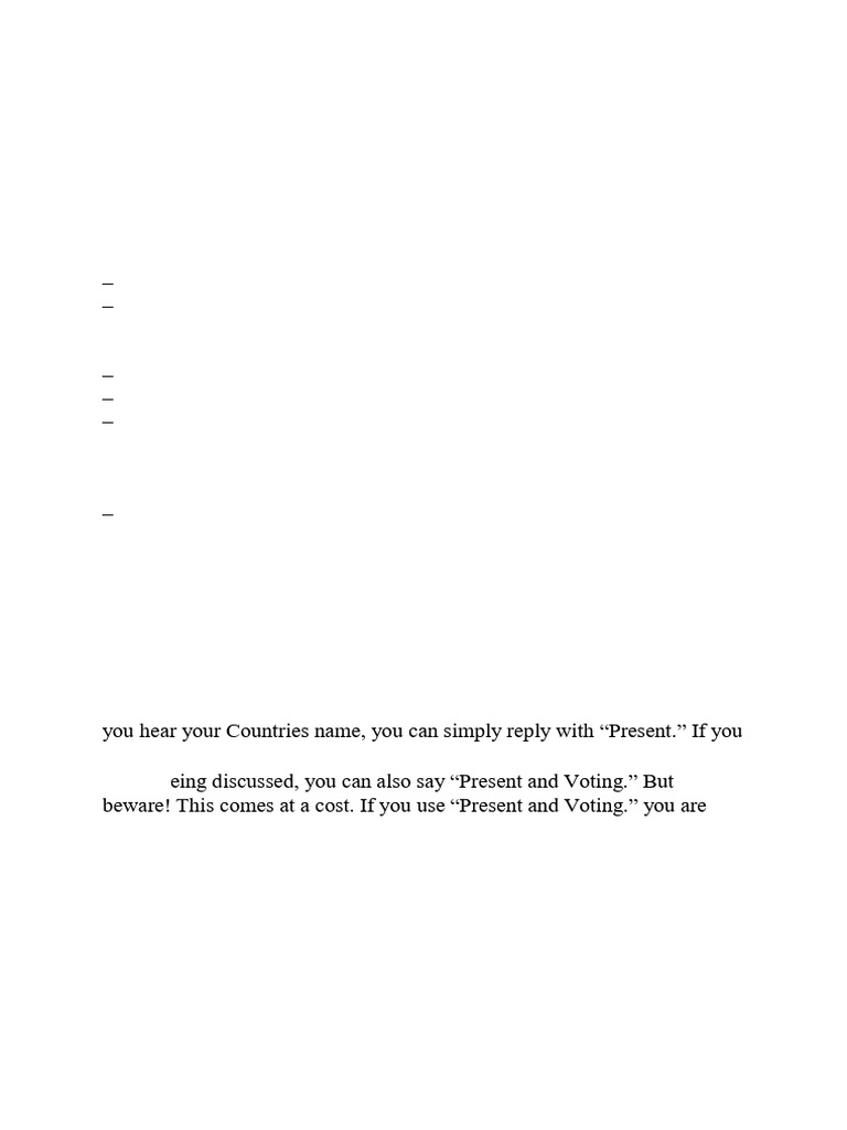 Model United Nations Rules Final | PDF