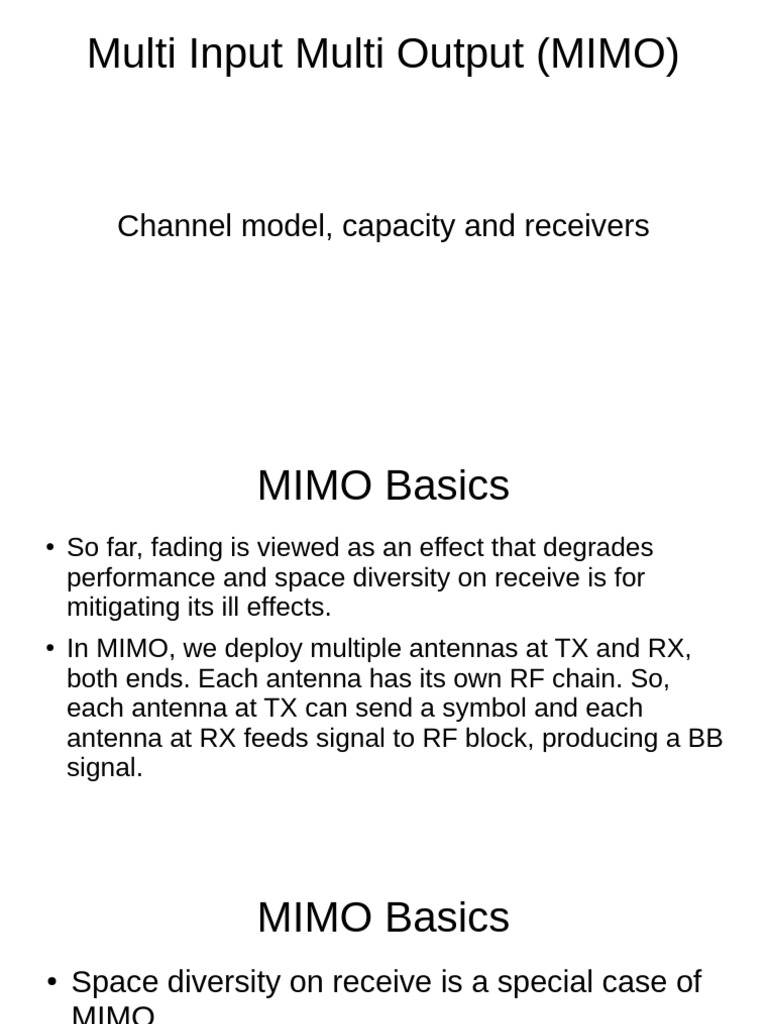 MIMO Systems for Engineers | PDF | Mimo | Normal Distribution