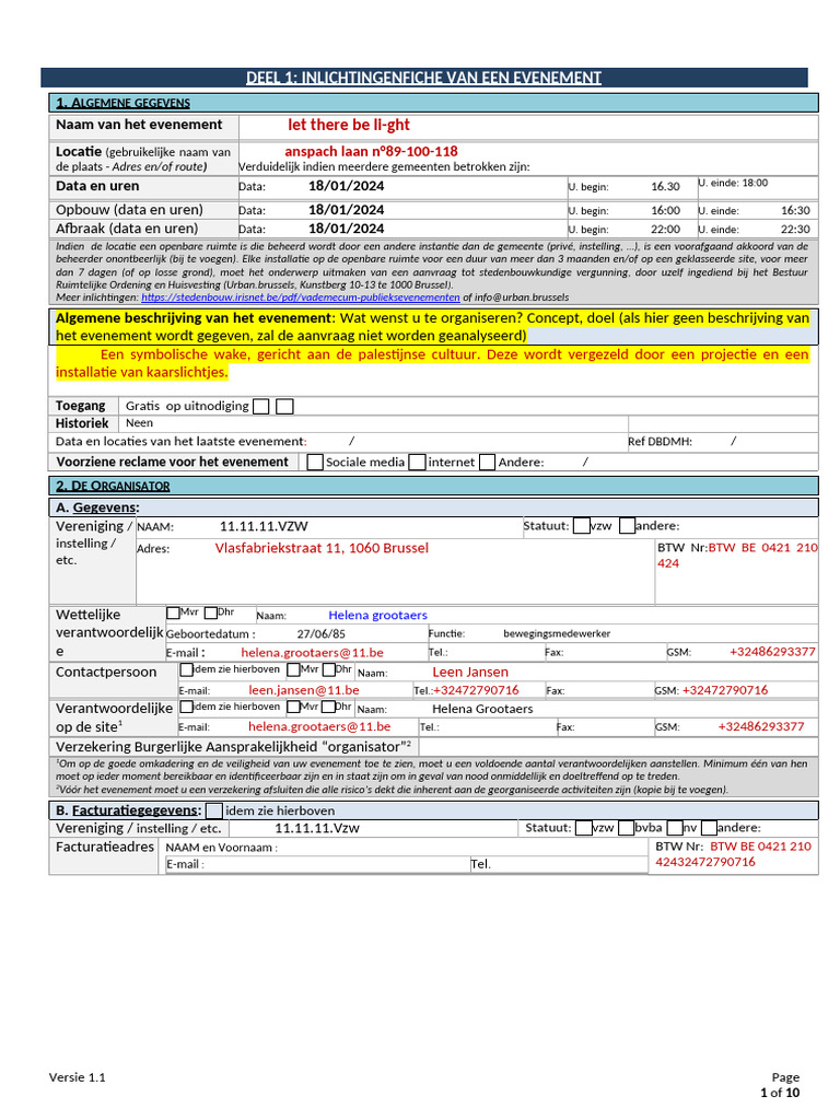FORMULIER 1.1 - Stad Brussel-2024v2 | PDF
