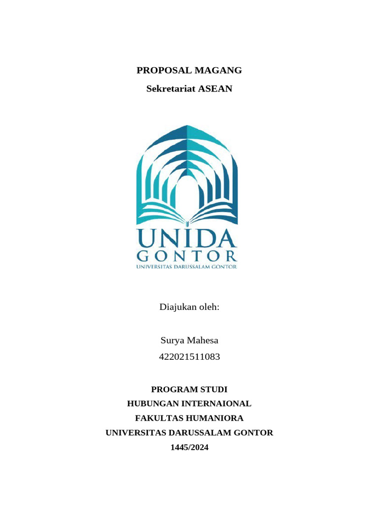 Proposal Magang Sekretariat ASEAN | PDF
