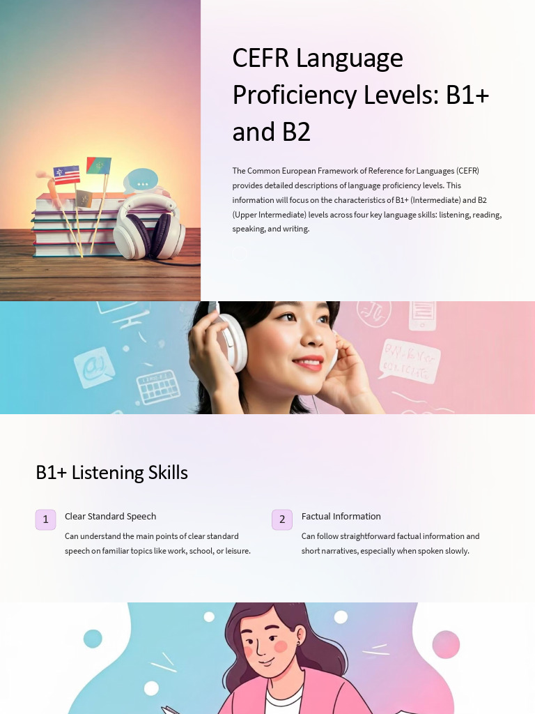 CEFR B1+ and B2 Language Skills Guide | PDF | Reading Comprehension ...