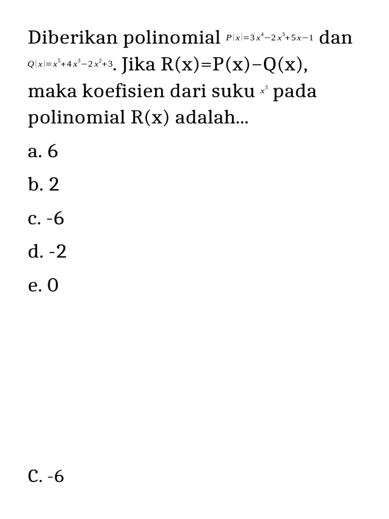 Soal Grafik Fungsi Polinomial | PDF