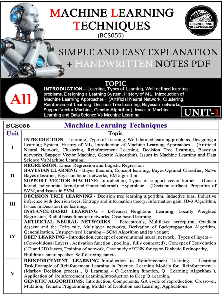 MLT by Engineering Express | PDF | Support Vector Machine | Bayesian Network