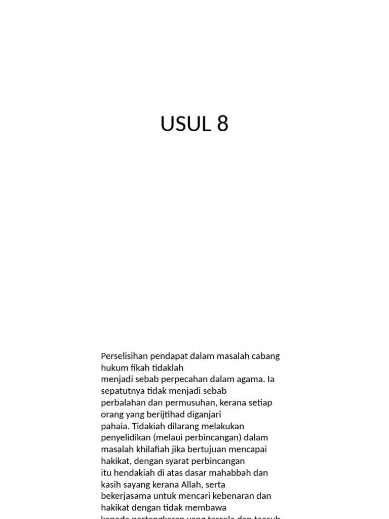 Usul 20 AlBanna - USUL 8 | PDF