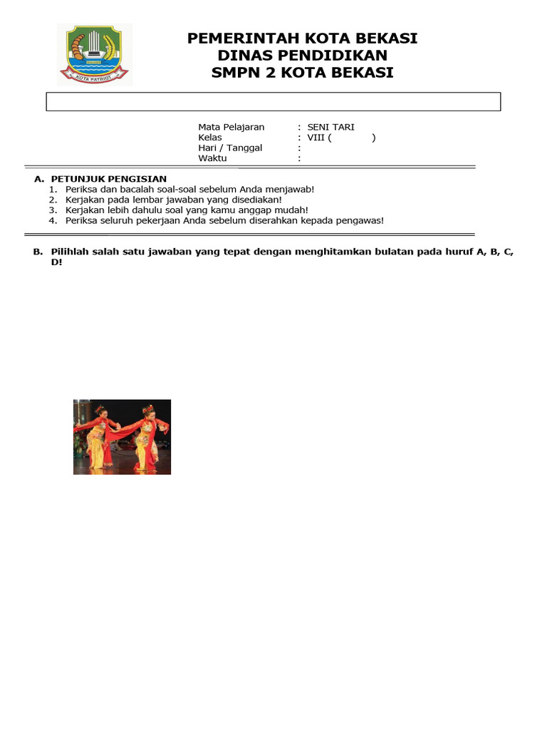 LATIHAN SOAL TARI BUDEP | PDF