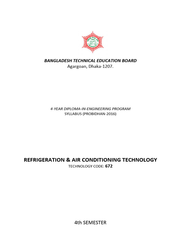 Refrigeration & Air Conditioning Technology: Bangladesh Technical ...