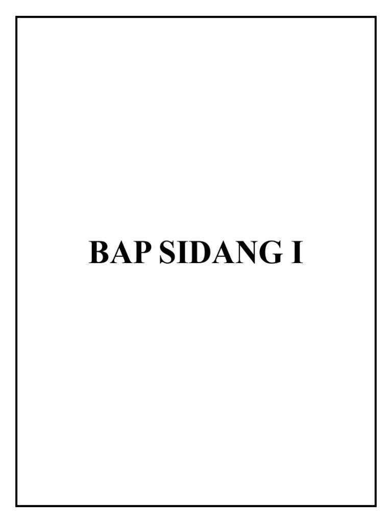 Bap Sidang I | PDF