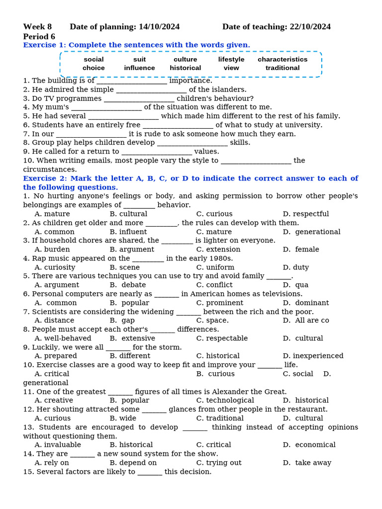 6 - Vocabulary | PDF | Behavior