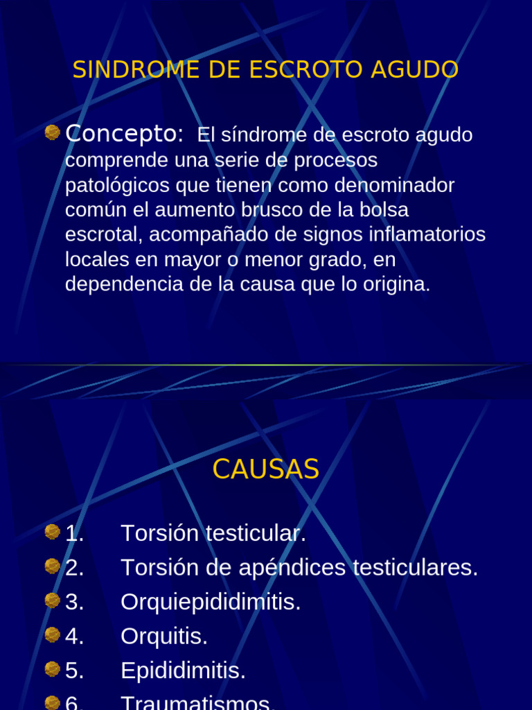 Sindrome de Escroto Agudo Alunmos | PDF | Enfermedades y trastornos ...