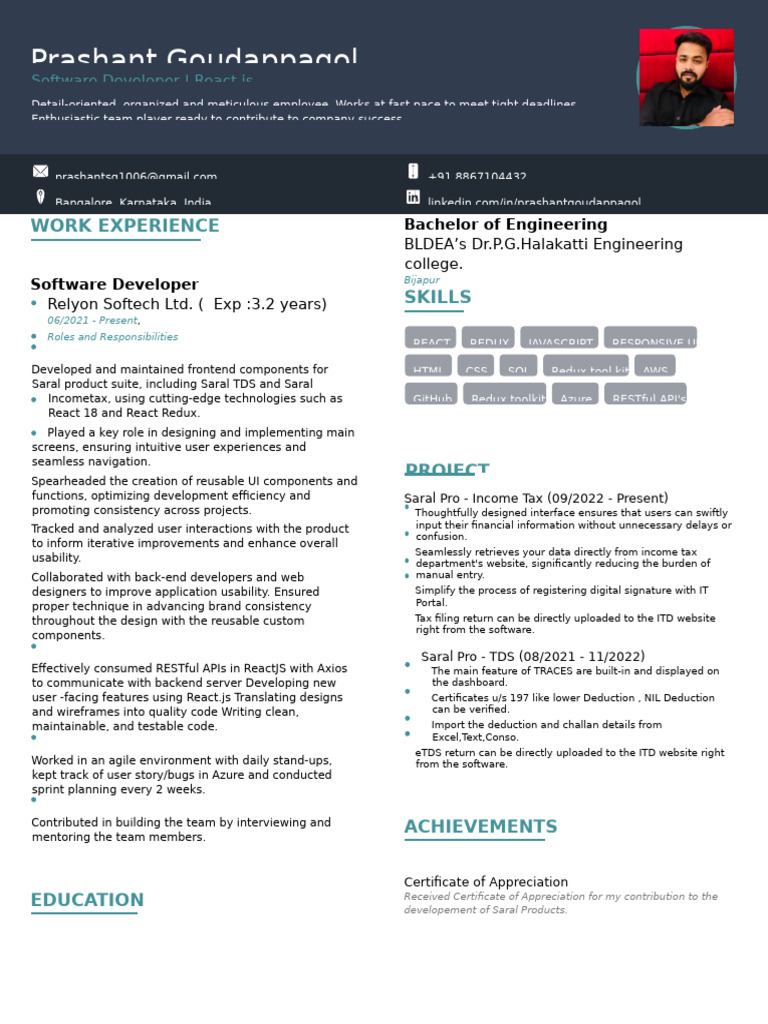 React Developer at Relyon Softech | PDF | Computing | Systems Architecture