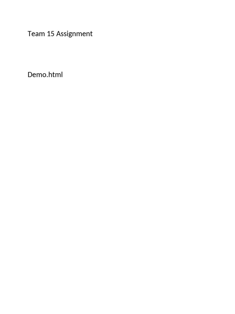 Team 15 Assignment | PDF